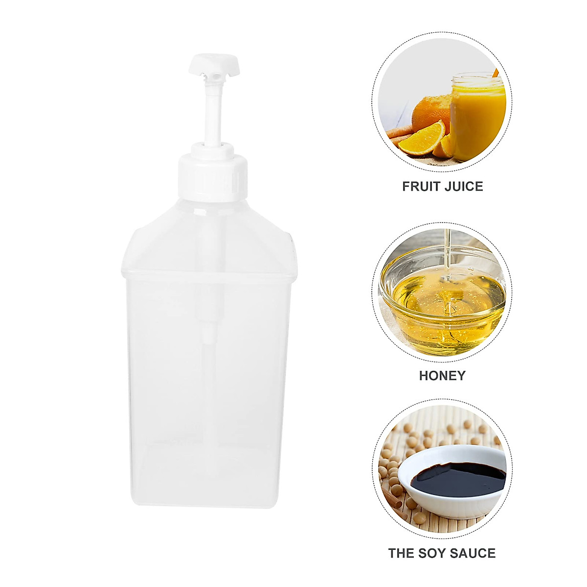Cabilock 2PCS Plastic Squeeze Condiment Bottles Mason Jar Syrup Honey Dispenser Pump Bottle for Juice Ketchup Cookie Sauces 1100ML (White)