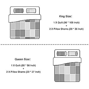 Travan 3-Piece Quilt Set Quilted Bedspread Cotton Coverlet Set Floral Printed Oversized Quilted Bedding Set with Shams for All Season, Green Vine, King Size