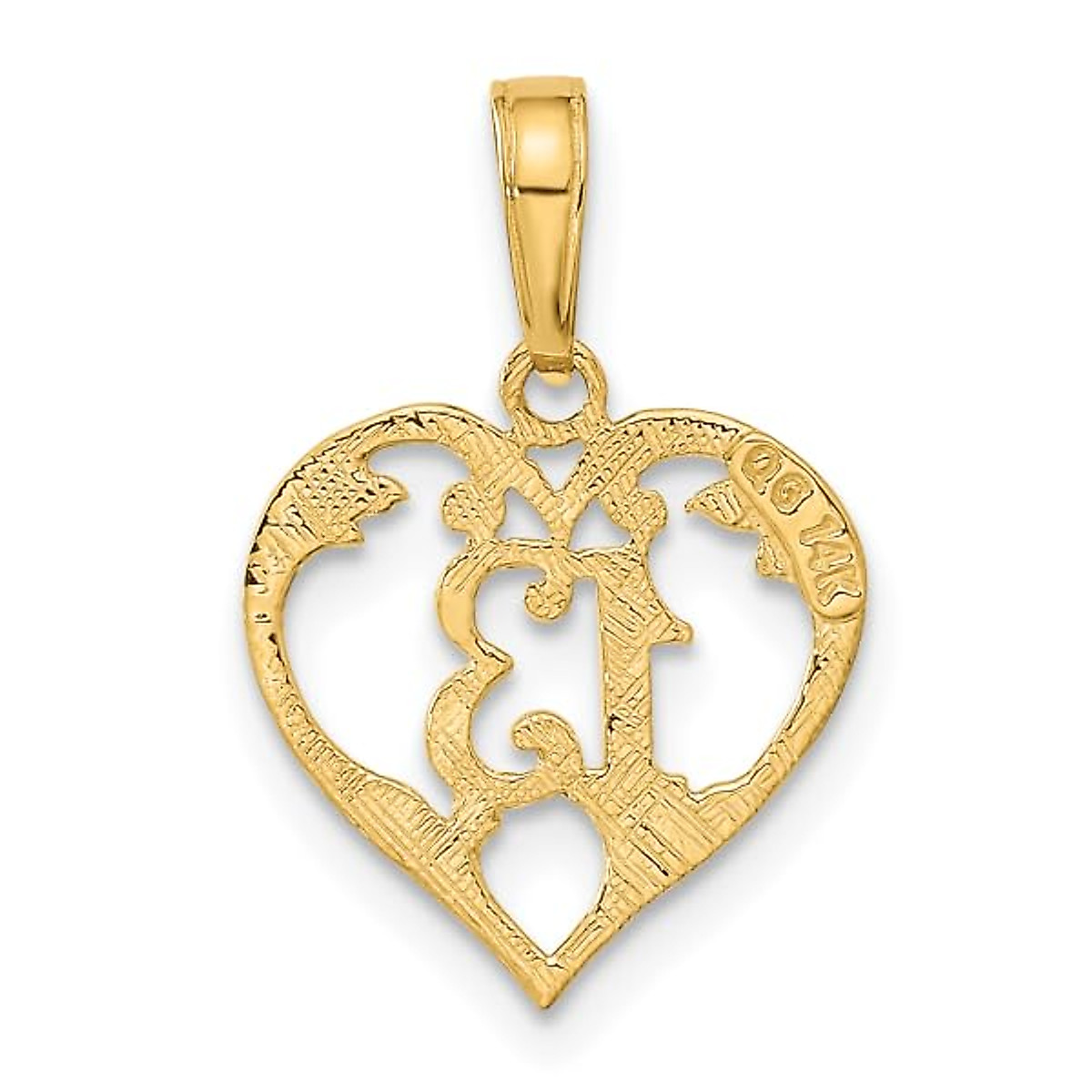 IceCarats 14K Yellow Gold 13 inch Heart Necklace Love Pendant Charm 20mm x 13.85mm Only