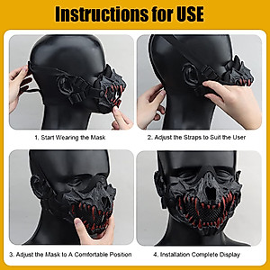 Yzpacc Airsoft Half Face Skull Masks Tactical Face Protection Mesh Mask for Halloween Paintball CS Hunting
