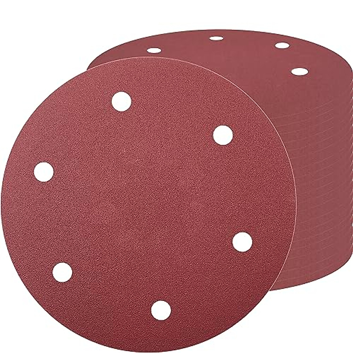 SACKORANGE 30 PCS 9 Inch 6 Hole 120 Grit Hook & Loop Sanding Discs - Aluminum Oxide Sander Disc Grinding Abrasive Sandpaper for Powe Drywall Sander Wood Furniture Finishing (120 Grit-30 Pack)