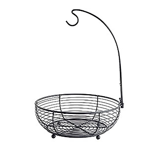 SunnyPoint Black Multifunction 2-tier Basket with Banana Hook