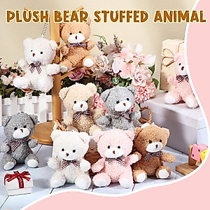 Wettarn 20 Pcs Mini Bears 4 Inch Mini Stuffed Animal Bulk Furry Bear Keychain Plush Cuddly Bear Doll for Boys Girls Birthday Present Stuffers Baby Shower Wedding Party Favors Graduation Decor Gifts