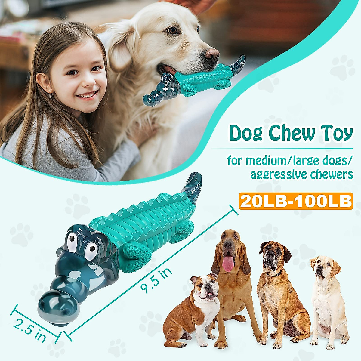 Jeefome Large Dog Chew Toys:Dog Toys for Small, Medium and Large Dogs- Dog Toys to Keep Them Busy