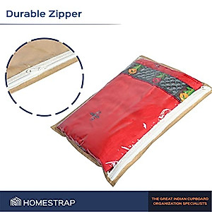 HomeStrap 24 Piece Fabric Saree Cover, Large- Beige