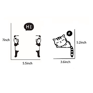 Removable Switch Sticker, 6 Pcs Cute Cats, Panda and Butterfly Cartoon Wall Sticker Decor, Family Light Switch Decals DIY Kids Bedroom Car Office Home Decoration