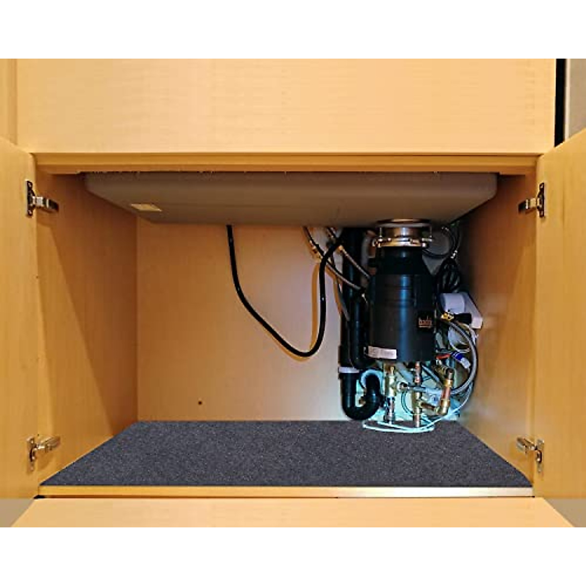 Drekan Under Sink Mat,Absorbent/Waterproof， Kitchen Cabinet Mat, Sink Drip Protector Tray ，Capture spilled liquid and mixture — Protects Cabinets，Non-slip absorbent material，Washable (36'' x 24'')