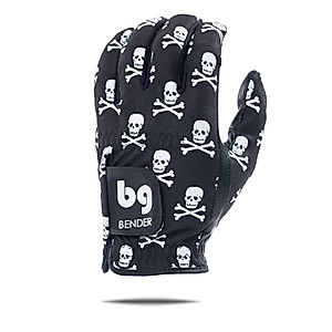 BG Bender Golf Glove | Wear On Left | (Crossbones, Mens Small)