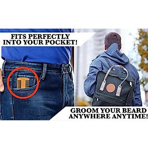 G.B.S 2 Sided Beard Comb - Pocket Sized Wooden Beard & Mustache Comb with Fine & Coarse Teeth - Perfect for Use with Beard Balms, Mustache Wax and Oils (Pack of 3)