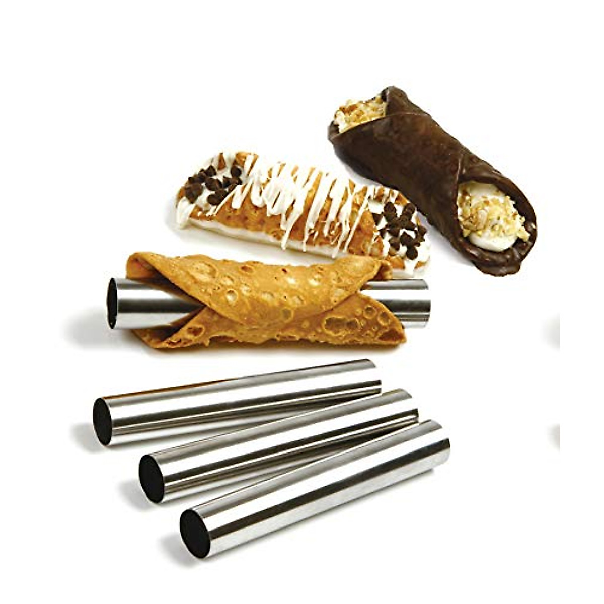 Norpro, Set of 4 Stainless Steel Cannoli Forms, 5.75in/14.5cm