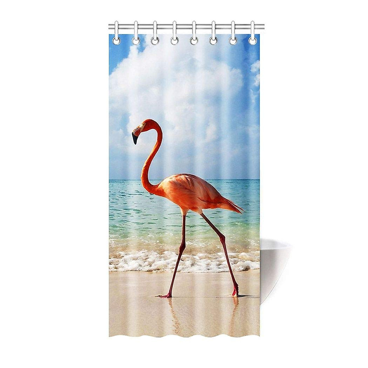 HommomH 36" x 72" Shower Curtain with Hooks Bathroom Waterproof Flamingo Wildlife Animal Art