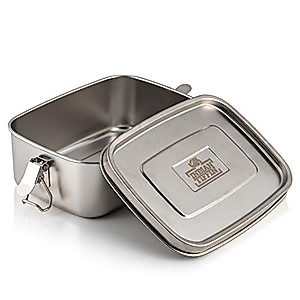 Indian-Tiffin Stainless Steel Large Single Layer Rectangular LunchBox (Large)