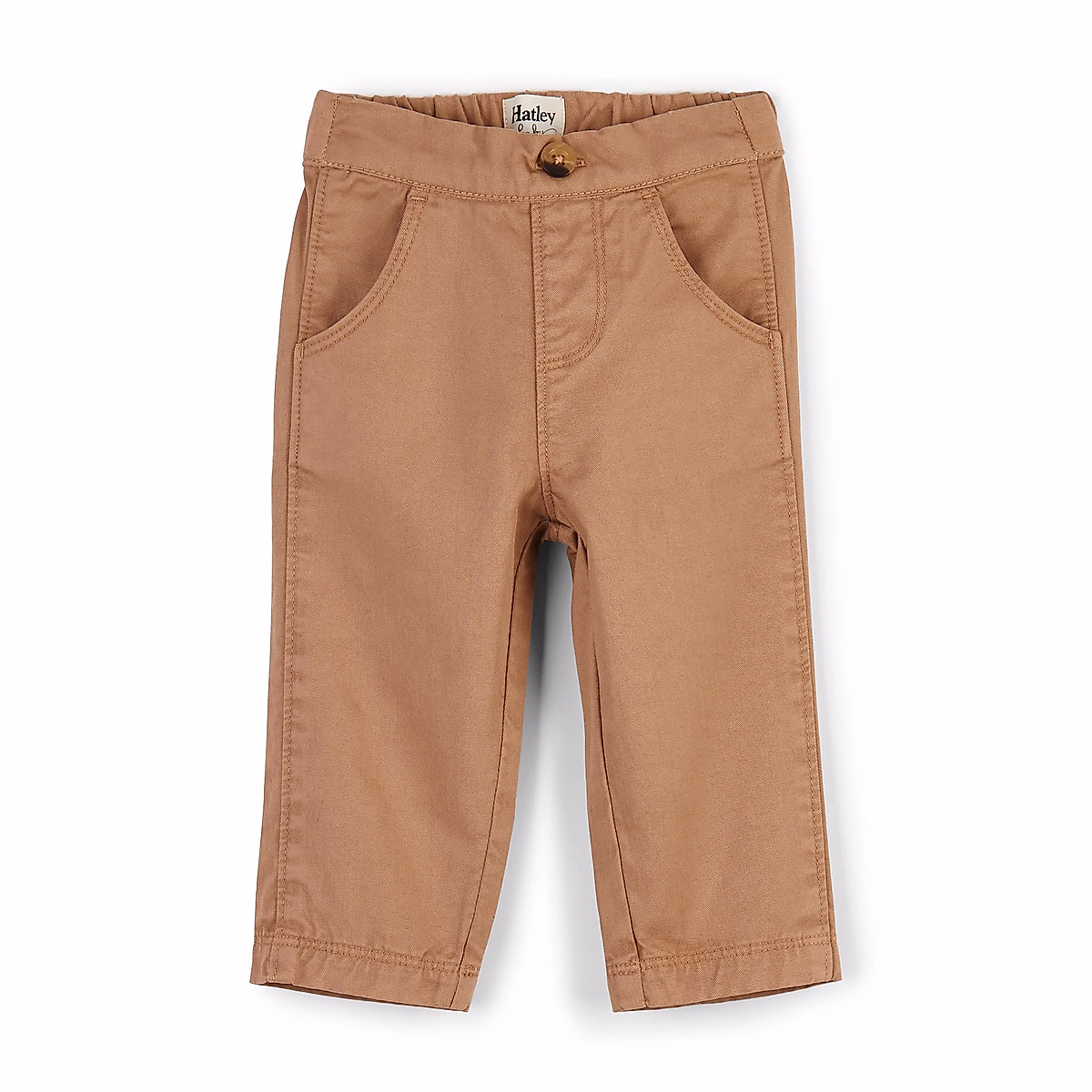 Hatley Baby Boys' Twill Pants, Khaki, 3-6 Months