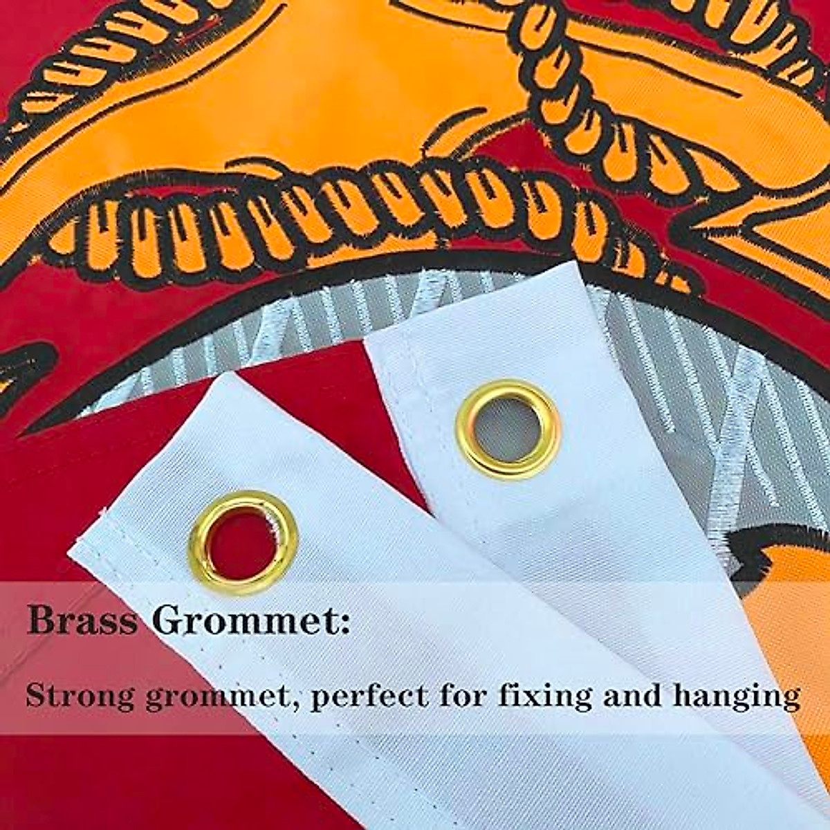 Jayus Embroidered US Marine Corps (USMC) Military Flags 3x5 Outdoor- 340D Heavy Duty Nylon Double Sided USMC Flag Banner with 2 Grommets