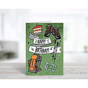 Sole Inspired Happy Birthday Hiker | Adventurer Birthday Card | Hiking and Camping Outdoors Card
