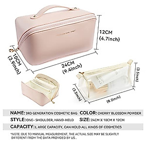 Dr.Cheese Makeup Bag Large Capacity,Waterproof Travel Cosmetic Bag for Women,Portable Travel Makeup Bag,Large Cosmetic Organizer for Women Girls,Toiletry Bag,With Increase Capacity Mesh Bag