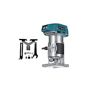 Brushless Cordless Wood Router Tool for Makita 18V Battery,Compact Woodworking Trimmer Palm Router,5 Speed for Precise Wood Cutting