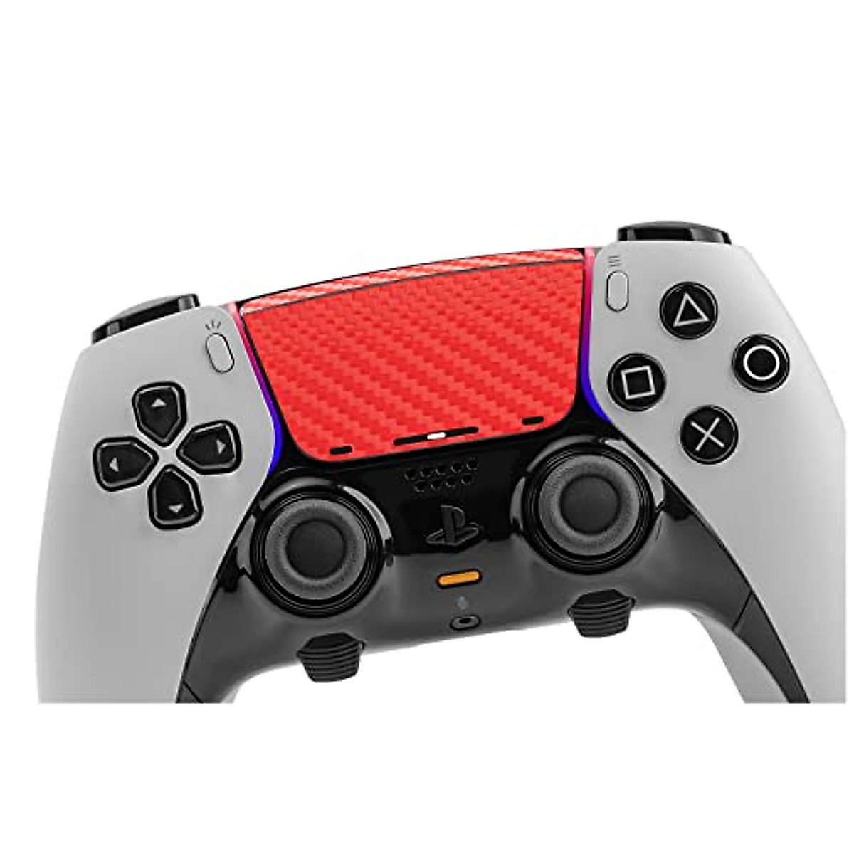TouchProtect Carbon Red Pro Bundle for PS5 | Dualsense Edge & Standard Dualsense Textured Trackpad Skin Combo Pack.