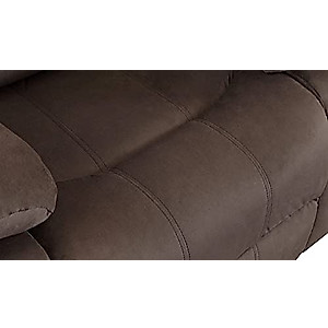 Blackjack Furniture Winthrop 60" Modern Manual Reclining Loveseat, Soft Microfiber Upholstery, Extra Padded Back, Lumbar Support & Smooth Reclining Mechanism, Space-Saving Recliner, Loveseat, Brown