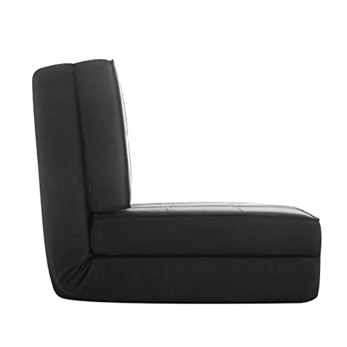 Urban Shop Ultra Suede Convertible Flip Chair, L28.5 x W29.53 x H23.0, Black