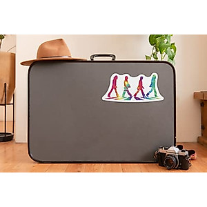 Beatles Abbey Road Sticker Crosswalk Decal Merchandise Memorabilia Album Record Iconic Band Pepper Vinyl Sticker | Premium Quality | 7-Inches | S041 (White-Tiedye)