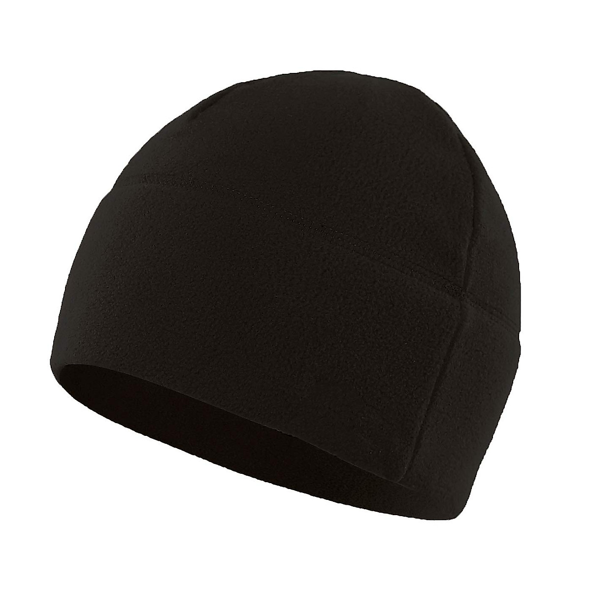 Home Prefer Winter Outdoor Skull Cap Simple Solid Daily Watch Hat Fleece Beanie Cap for Men, Black
