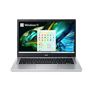 Acer Aspire 3 A314-36P-35UU Slim Laptop | 14.0" Full HD IPS Display | Intel Core i3-N305 Processor | Intel UHD Graphics | 8GB LPDDR5 | 128GB NVMe SSD | Wi-Fi 6 | Windows 11 Home in S Mode,Silver