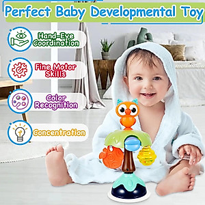 Malendo Baby Rattle Toys Infant High Chair Toys with Suction Cup Baby Toys 6 to 12 Months Baby Tray Toys for 6 9 12 Months Infant Toddler Kid Newborn Birthday Gifts for 1 Year Old Boys Girls