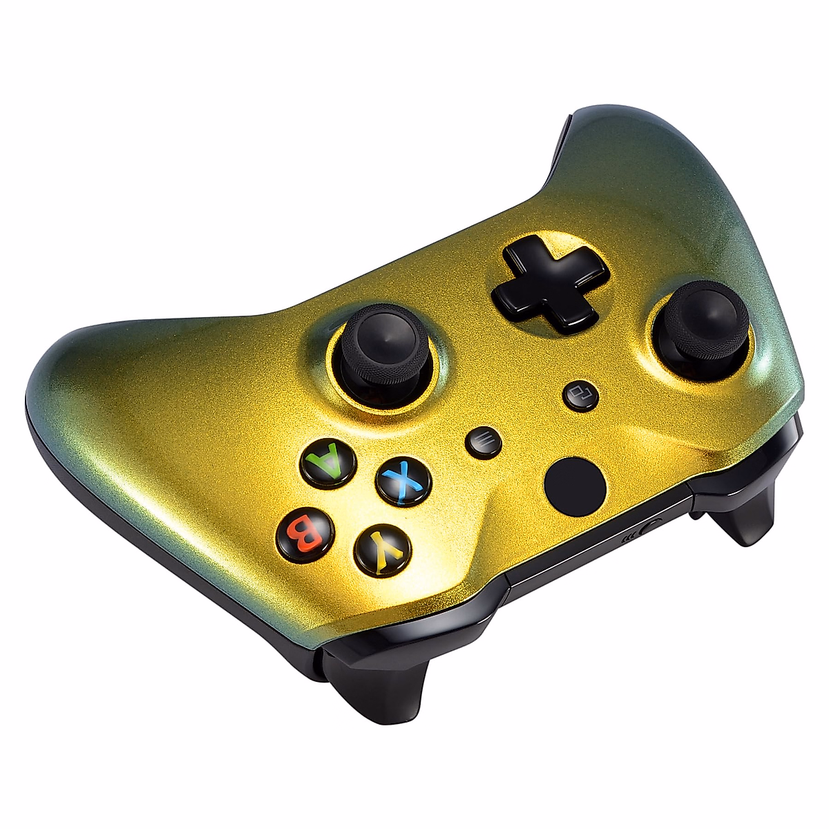 eXtremeRate Gold Green Faceplate Cover for Xbox One Wireless Controller Model 1708, Chameleon Custom Replacement Front Housing Shell for Xbox One S & Xbox One X Controller - Controller NOT Included