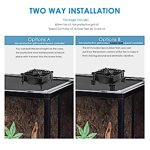 Qirssyn 80mm x 25mm Computer Fan with AC Plug 100V - 240V Variable Speed Fan for Receiver Xbox DVR Playstation Component Cooling