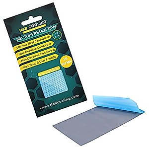 Nab Cooling Thermal Pad 15 W/mK, 90x50 Heat Resistance, Non-Conductive, High-Temperature Resistance, Silicone Thermal Pads for Laptop, Heatsink, GPU, CPU, LED & PS4 (90x50x1.5)
