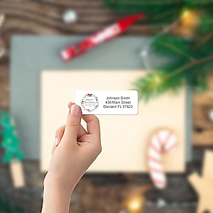 Christmas Address Labels - 150 Personalized Self-Adhesive Stickers, Simple Flat Sheet Custom Holiday Return Labels