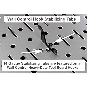 Wall Control Garage Storage Rack Lawn & Garden Tool Organization Wall Mount Organizer - Easy to Install 64" Wide Heavy Duty Metal Pegboard Set (Black Pegboard)