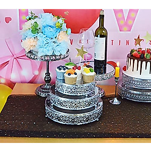 Cake Stand Set of 3 Metal Cupcake Stands Dessert Display Plate for Wedding Party Birthday,Silver