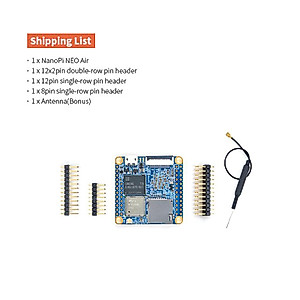 NanoPi NEO Air Open Source Quad-core Cortex-A7 1.2GHz Allwinner H3 Single Board Computer DDR3 WiFi & Bluetooth 4.0 Run Ubuntu Core and U-Boot(512MB RAM+8GB eMMC)