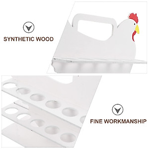 Hemoton 1pc Egg Rack Egg Tray for Refrigerator Wood Egg Tray Countertop Egg Dispenser Egg Dispenser for Refrigerator Decorative Tray Egg Stand Kitchen Supplies White Synthetic Wood Desktop