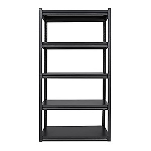 LISSIMO 5-Tier Heavy Duty Shelf, 63" H Metal Shelving Unit Load 2000LBS, Adjustable Storage Shelves for Garage，Bedroom,Office 18" D x 34" W x 63" H