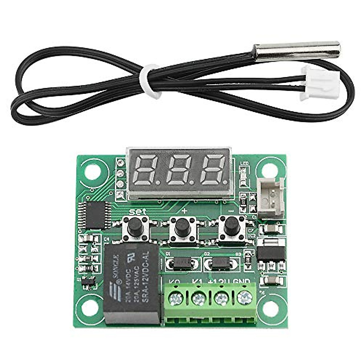 XINGYHENG 2PCS W1209 Digital Thermostat high Precision Temperature Control Switch Module DC 12V Micro Temperature Control Board and NTC 10K Thermistor Sensors Digital Temperature Probe