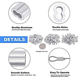 Glarks Up To 2.2mm Wire Rope Crimping Tool With 150Pcs 3 Size Aluminum Double Barrel Ferrule Crimping Loop Sleeve Kit