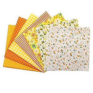 AUEAR, 35 Pack Cotton Print Fabric Bundle Squares 9.8"x9.8" Quilting Sewing Floral Precut Sheets for DIY Sewing Scrapbooking Quilting Dot Pattern (Bright Colors: Red & Blue & Yellow & Pink & Green)