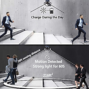 Egreat Outdoor Solar Light, Motion Sensor Security LED Light Dusk to Dawn Wireless, 2-in-1 Solar Powered Landscape Spot Lights Waterproof for Yard Driveway Lighting, (Black, Solar PIR Spotlight)