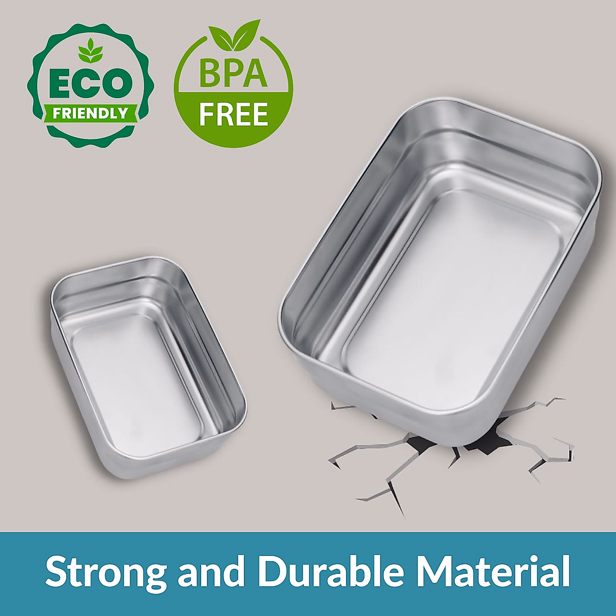 Kichenly Stainless Steel Lunch Box Containers with Silicone Lids – One 25oz and Two 8oz Containers Set – Lunch Box for Kids, Toddler Snack Containers – Perfect for School (Orange)