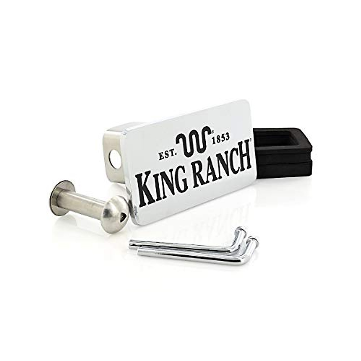 King Ranch est. 1853 Wordmark Chrome Plated Trailer Hitch Cover Plug (2 inch Post)