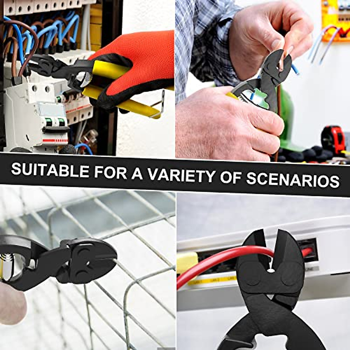 Outivity 8" Cutting Pliers Wire Cutter Steel Cable Cuts Copper Wire, Rope Spring Wire Multi-Function Hand Tool For Electricians,Homes