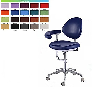 Aphrodite Dental Stool Assistant Stool Dental Assistant Chair with Armrest Micro Fiber Leather Height Adjustable by Purple-Violet