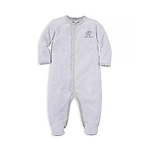 Ralph Lauren Baby Boy or Baby Girl Striped Cotton Footed Coverall Grey Heather Multi (3 Months)