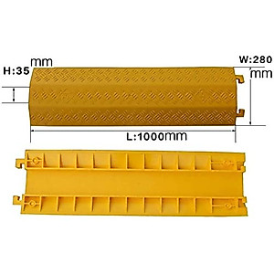 Threshold Ramp Floor Cable Cover,Yellow Stripes Cable Channel Extra Long Plastic Floor Cable Wires Safety Cover Easy Edge Threshold Ramps Practical