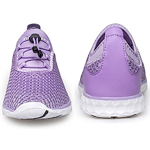 DOUSSPRT Womens Water Shoes Quick Drying Sports Aqua Walking Beach Sneaker for Hiking Diving Boating Kayaking Swimming Surf Purple US Size 7