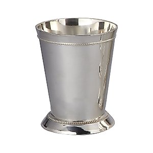 Elegance Silver 90372 Silver Plated Small Beaded Mint Julep Cup, 6 oz.