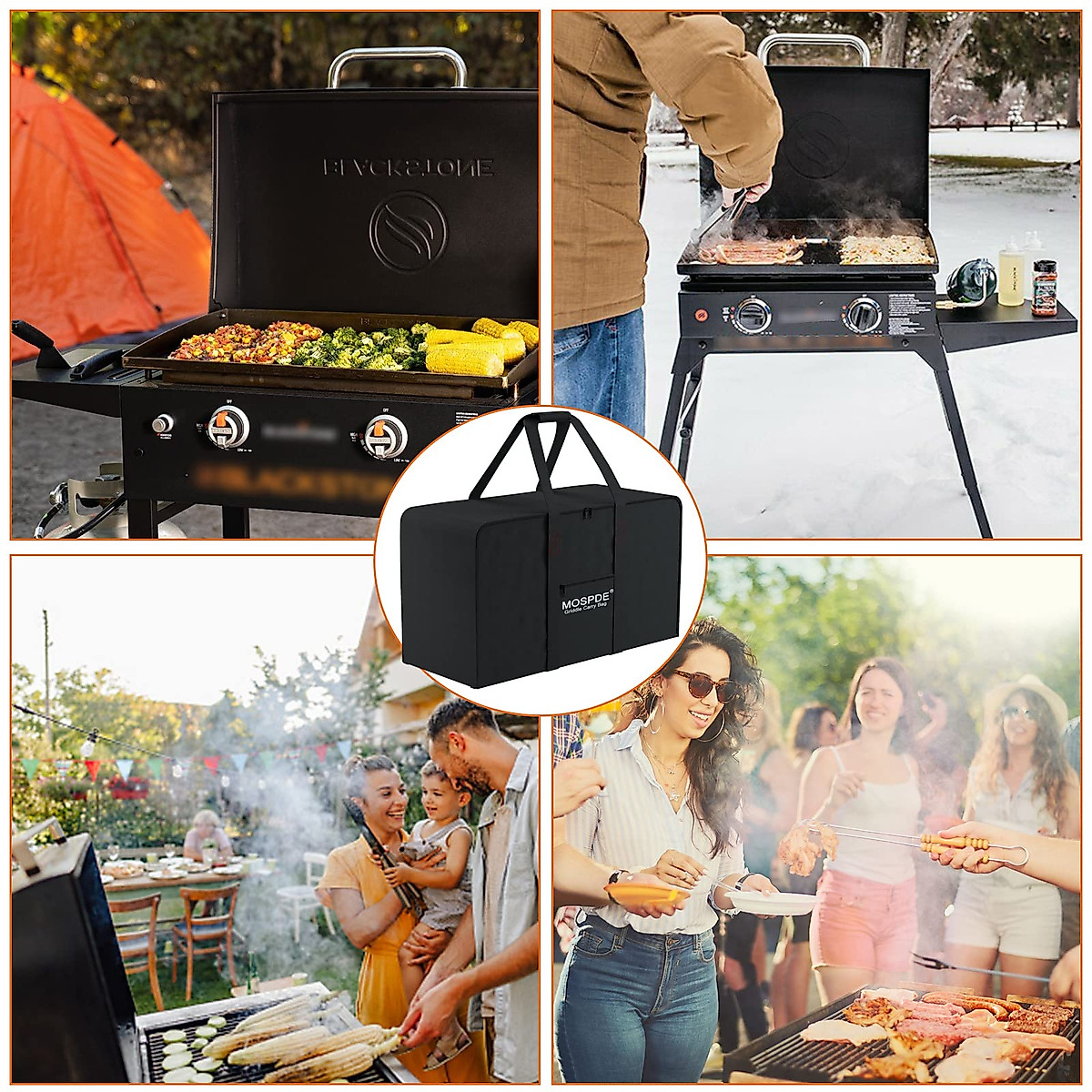 Griddle Carry Bag Fits for Blackstone 22 Inch Table Top Griddle with Grill Cover and Stand, Fits Blackstone 22" Grill Griddle with the Lid and Stand Carrying Bag 600D Heavy Duty Water-Resistant